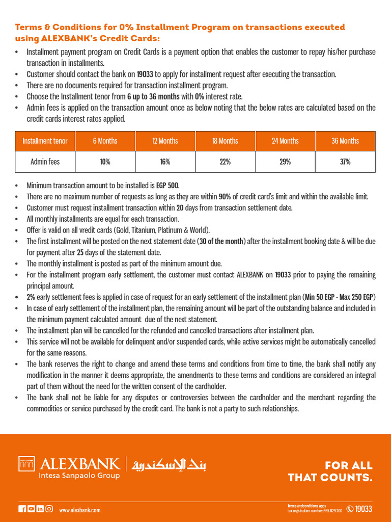 0% Interest Installment Program AR & EN - 02 | PDF | Credit Card ...