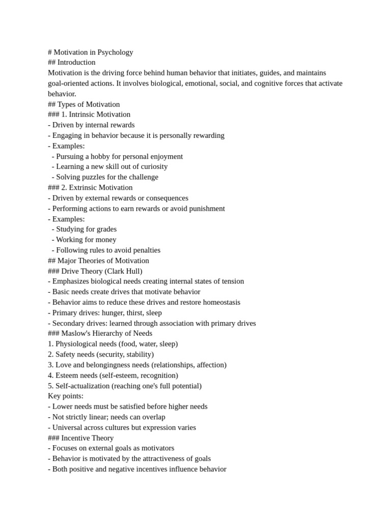 motivation-notes.md | PDF | Motivational | Motivation