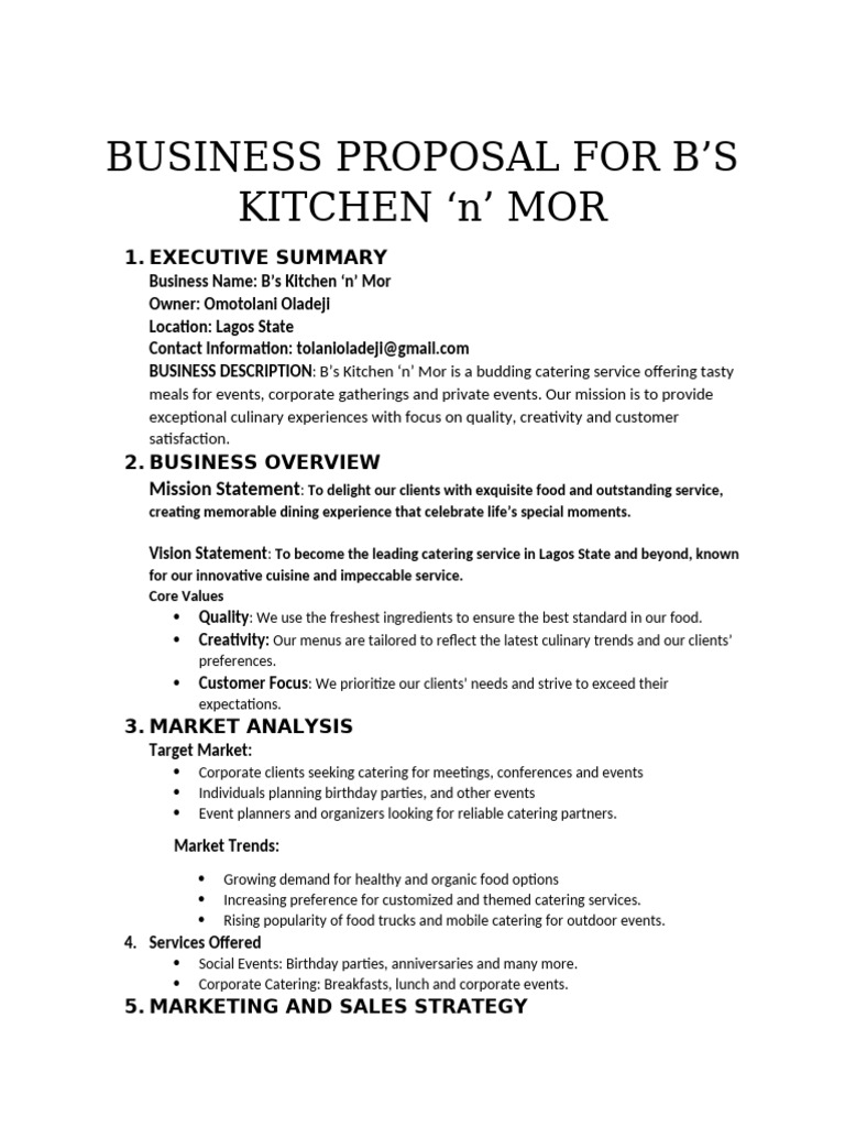 Business Proposal Standard | PDF | Marketing | Pricing