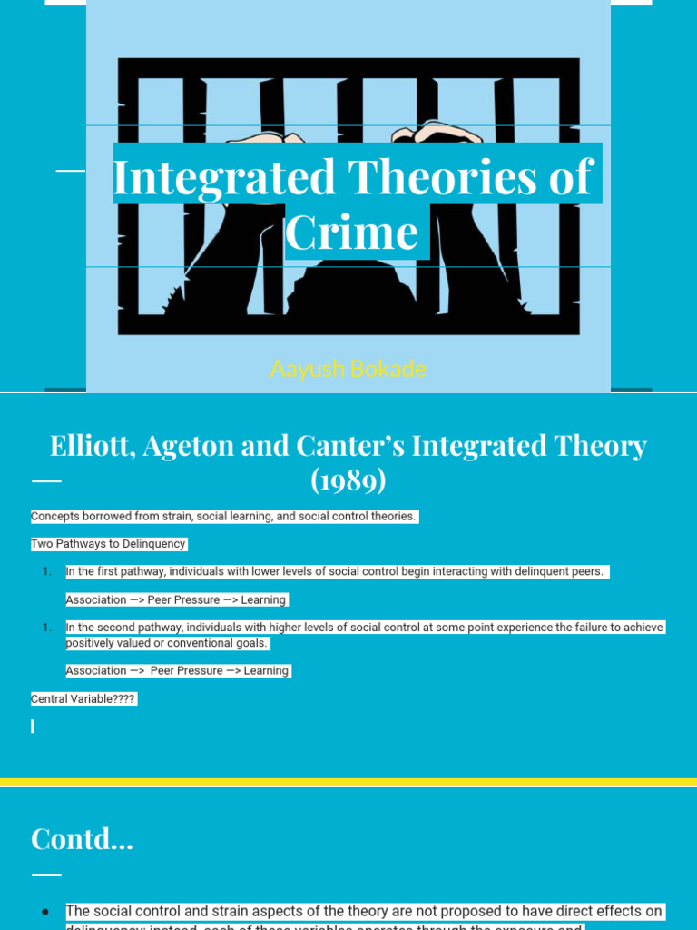 Unit 2 - Integrated Theories of Crime | PDF | Juvenile Delinquency | Crimes