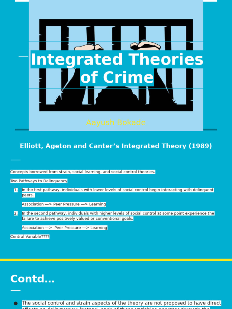 Unit 2 - Integrated Theories of Crime | PDF | Juvenile Delinquency | Crimes