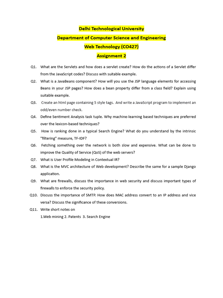 CO427 Web Technology Assignment - 2 | PDF
