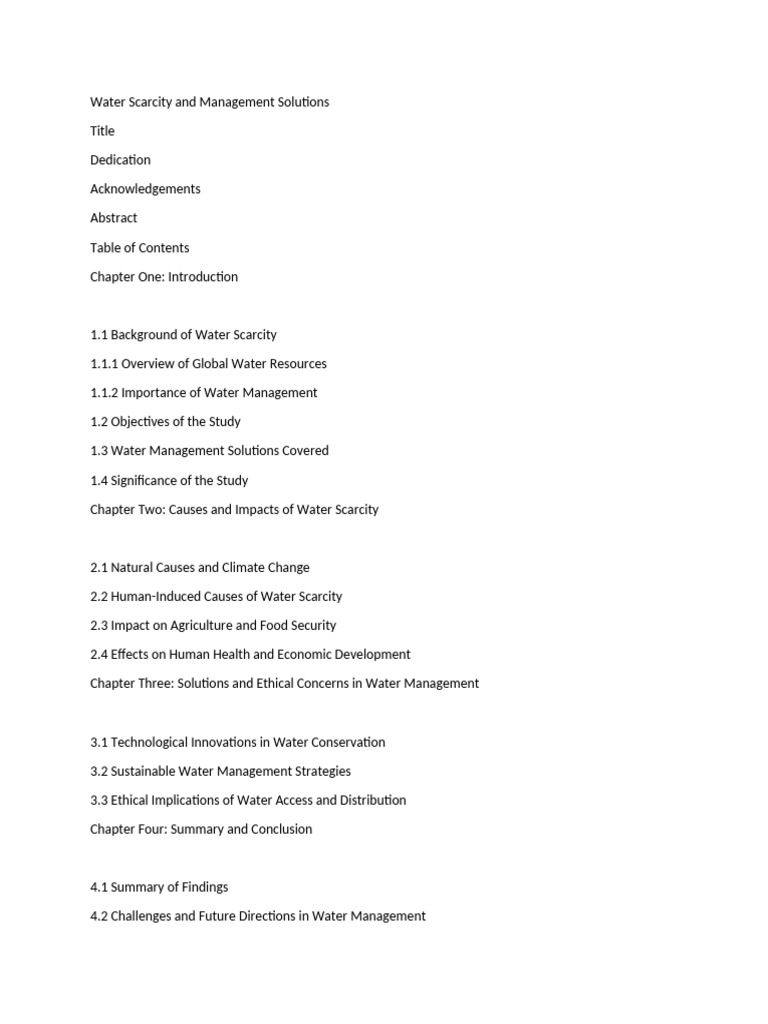 Water Scarcity and Management Solutions | PDF | Water Resources | Water ...