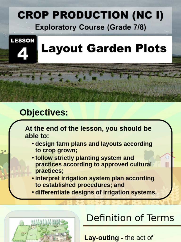 Tle 7_8 Acp Lesson 4-Layout Garden Plots | PDF | Irrigation | Soil