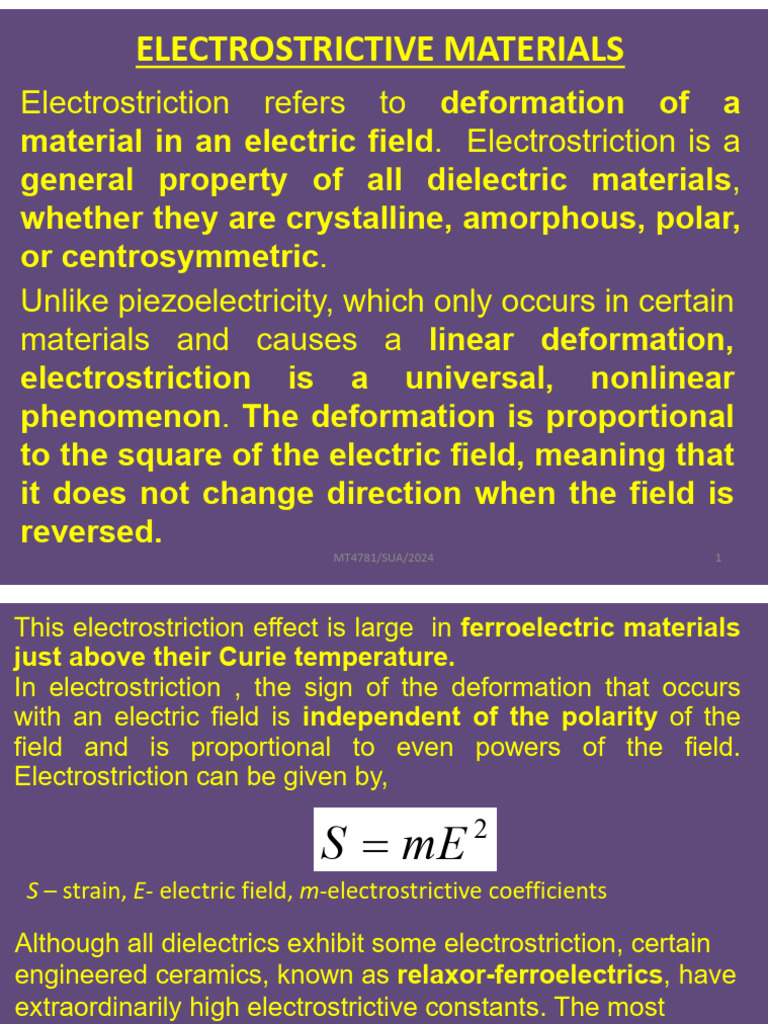 MT4781 Electro-Magneto Striction 2024 | PDF | Piezoelectricity ...