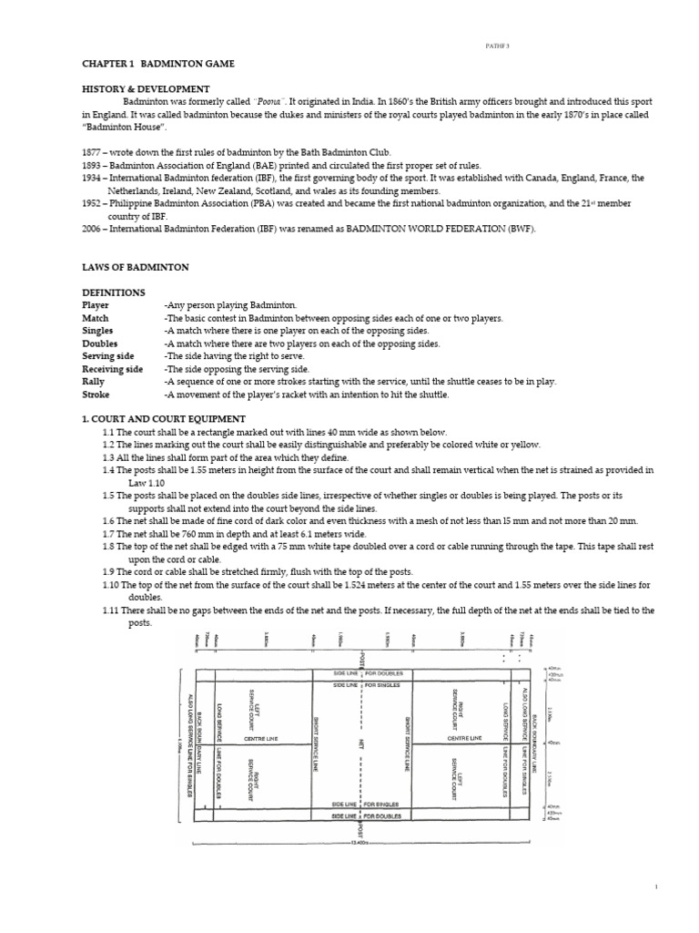 BADMINTON Additional Handout | PDF | Referee