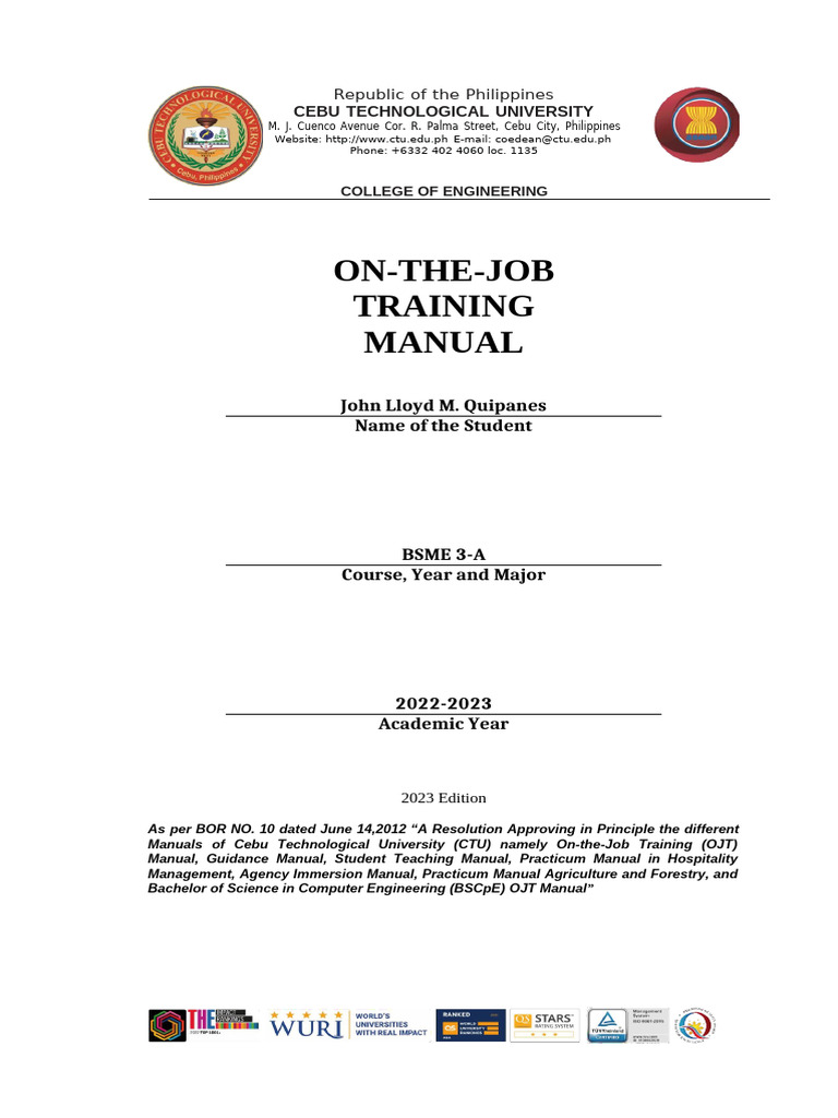 Ojt Manual Pdf Door Rivet