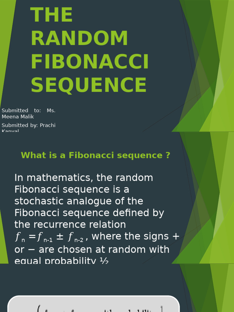 The Random Fibonacci Series Prachi Kanyal Xii A Pdf