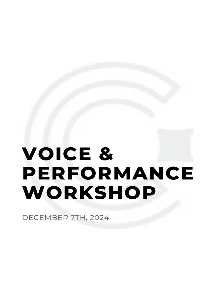 Voice & Performance Workshop | PDF | Storytelling | Breathing