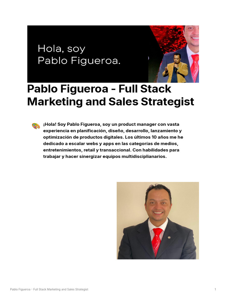 Pablo Figueroa - Full Stack Marketing and Sales Strategist 2025 | PDF | Marketing | Aplicación movil