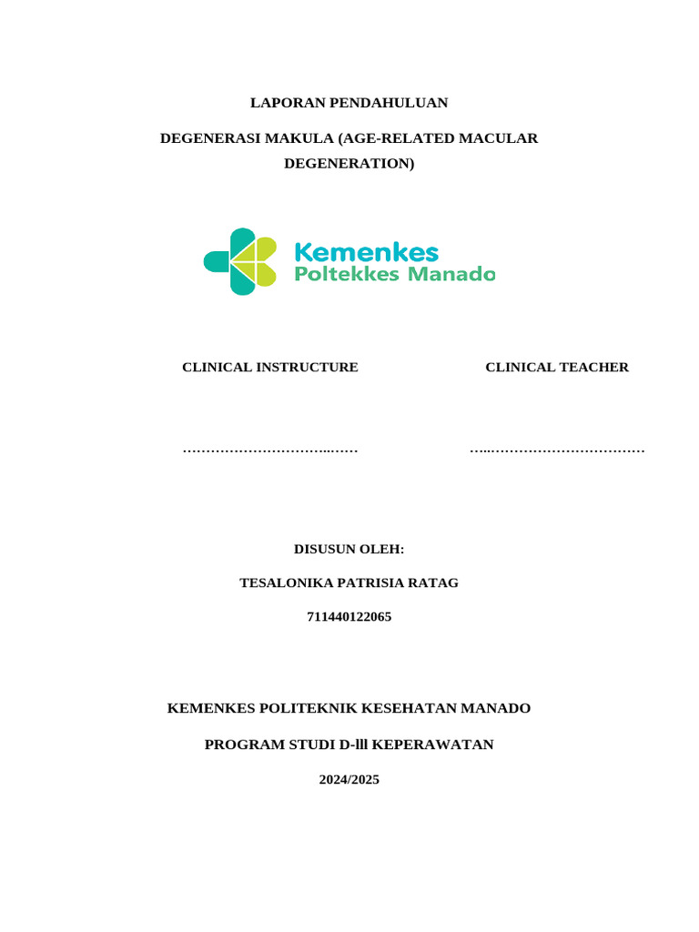 Laporan Pendahuluan Dan Asuhan Keperawatan Pada Pasien Dengan Degenera | PDF