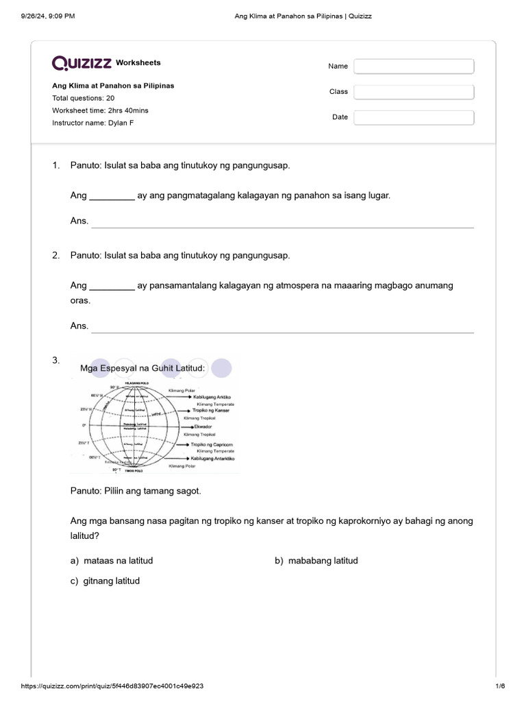 Ang Klima at Panahon Sa Pilipinas | PDF