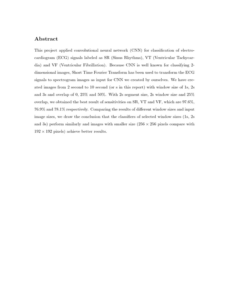 Ventricular Arrhythmia Classification Using Convolutional Neural Networks Pdf Heart