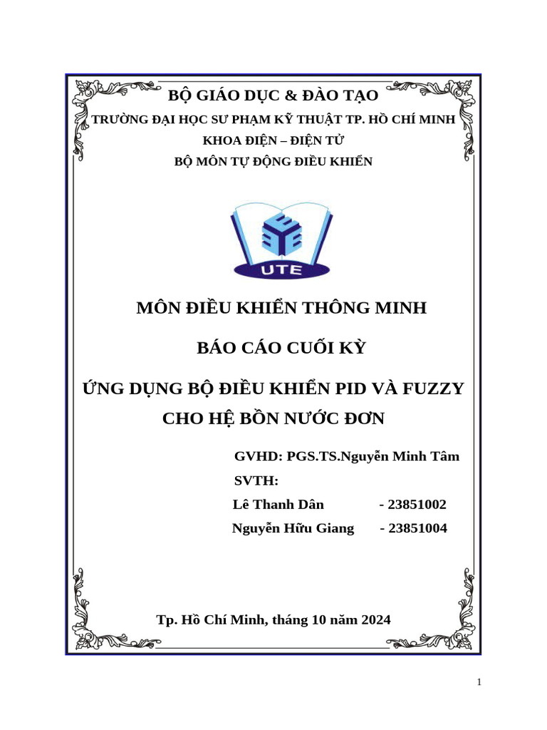 Baocao_Fuzzy-Pid_bonnuocdon-DKTM | PDF