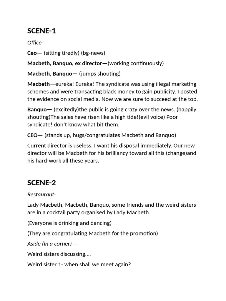 English Script-Macbeth | PDF | Macbeth