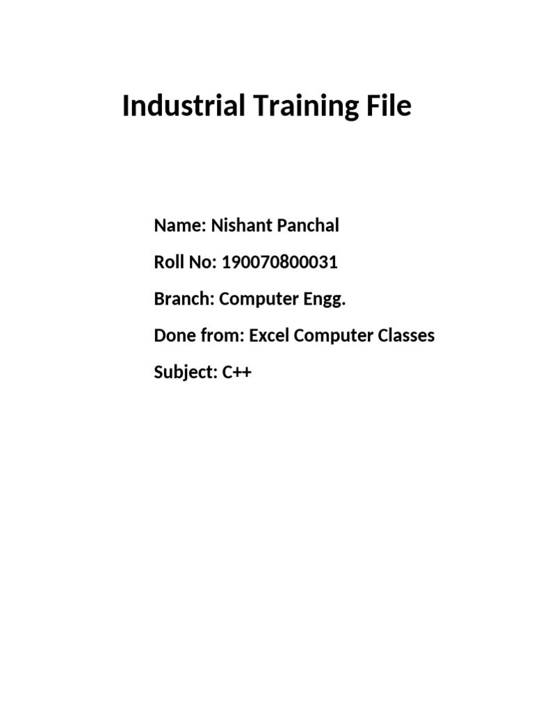 Industrial Training File | PDF | Class (Computer Programming) | Constructor (Object Oriented ...