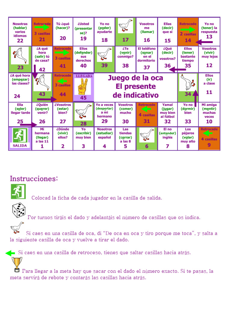 Ap 3e Juego de La Oca Presente de Indicativo - Dtolgq5epeo | PDF
