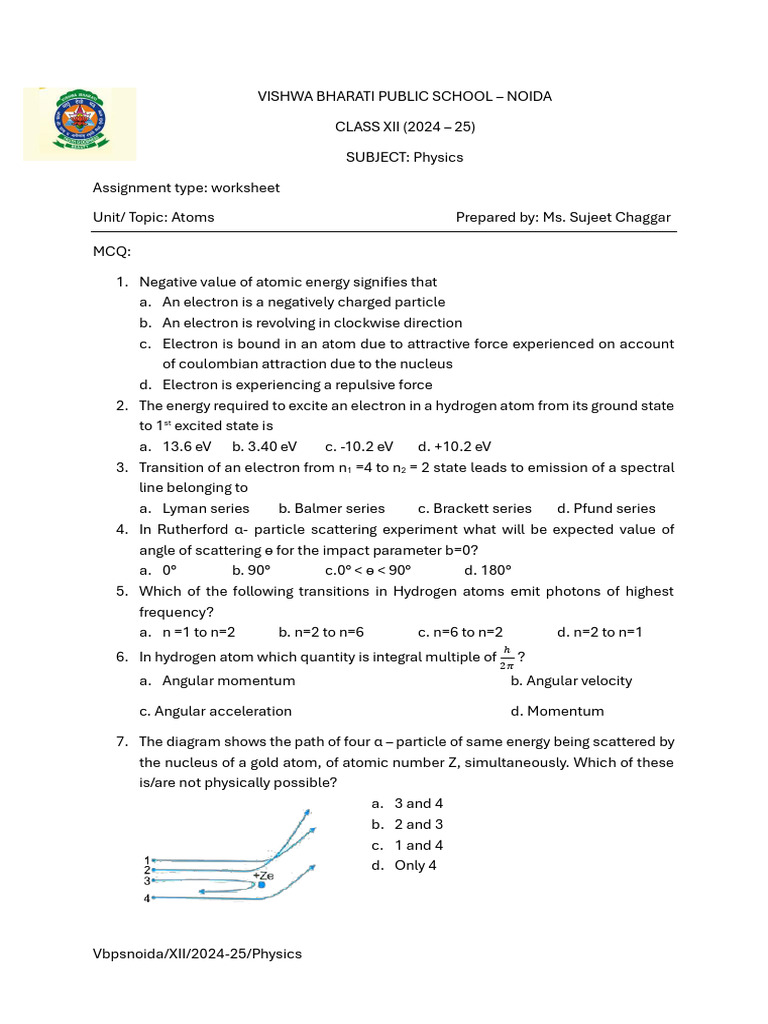 xii Atoms | PDF | Electron | Condensed Matter Physics xii Atoms | PDF | Electron | Condensed Matter Physics