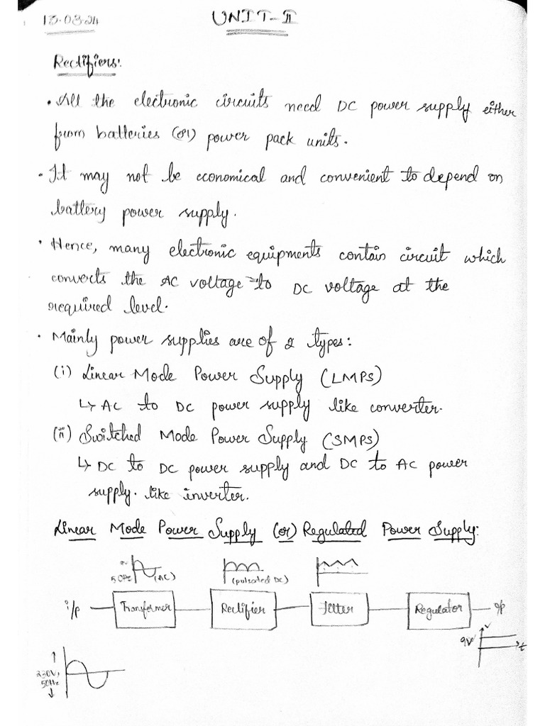Edc Unit-II (Diode Applications) | PDF
