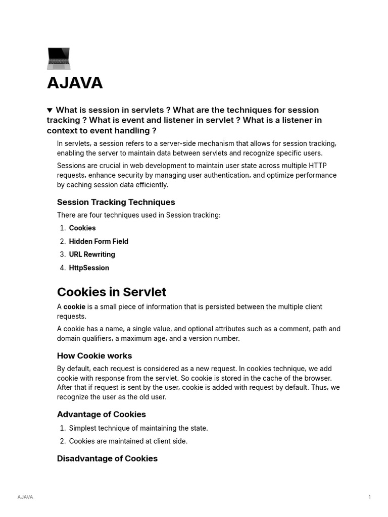 AJAVA | PDF | Http Cookie | Computer Programming