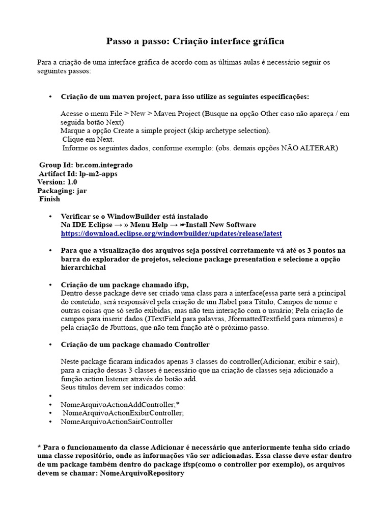 Criando Interface Gráfica com Maven | PDF | Informática | Programas