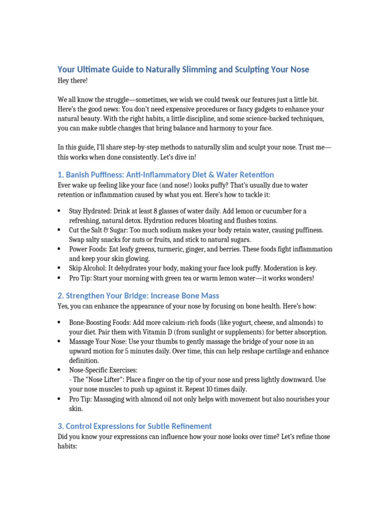 Nose_Sculpting_Guide.docx.doc | PDF | Human Nose | Face