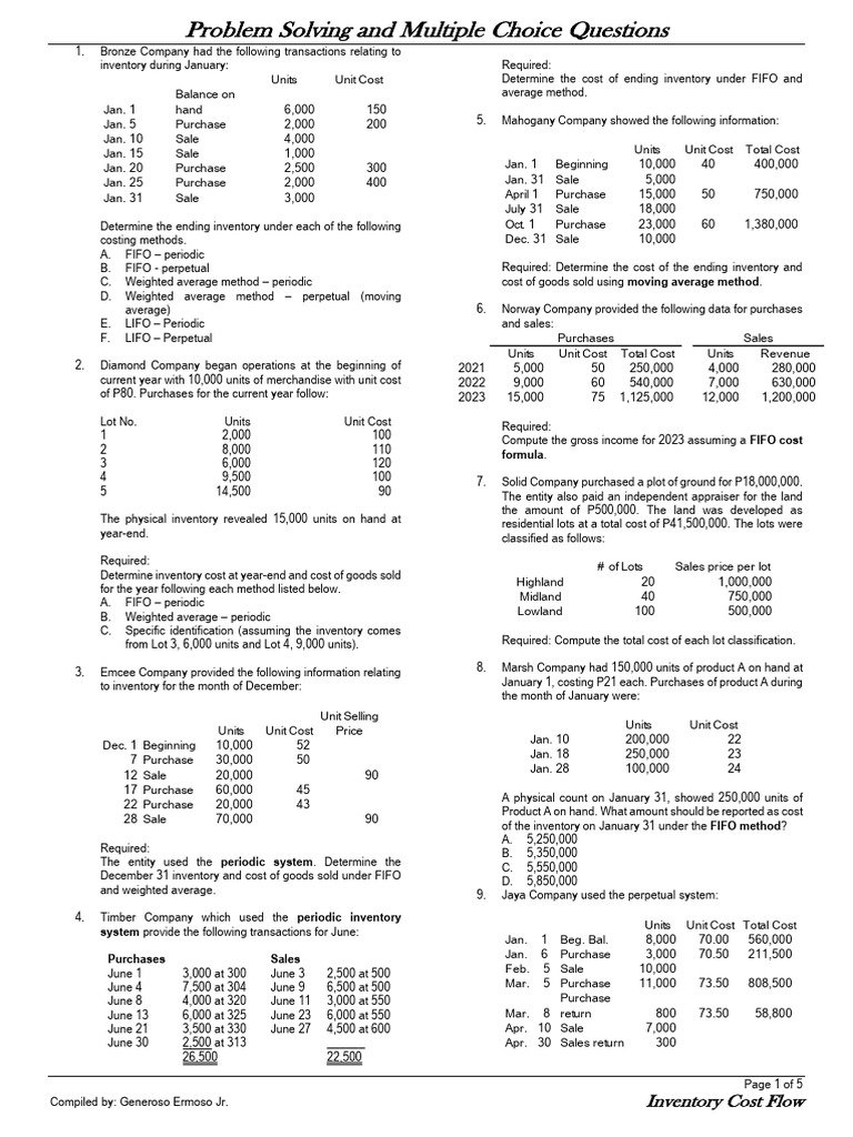 Inventory Cost Flow Analysis | PDF | Cost Of Goods Sold | Supply Chain ...