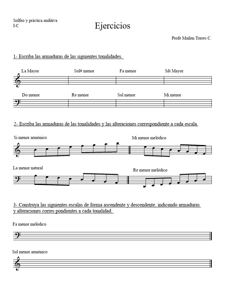 Ejercicios de Notaci N en Modo Menor | PDF