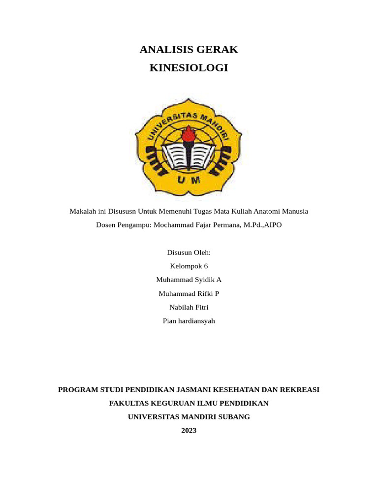 Analisis Gerak Kelompok 6 | PDF