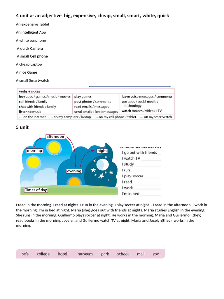 4 Unit Vocabulary | PDF