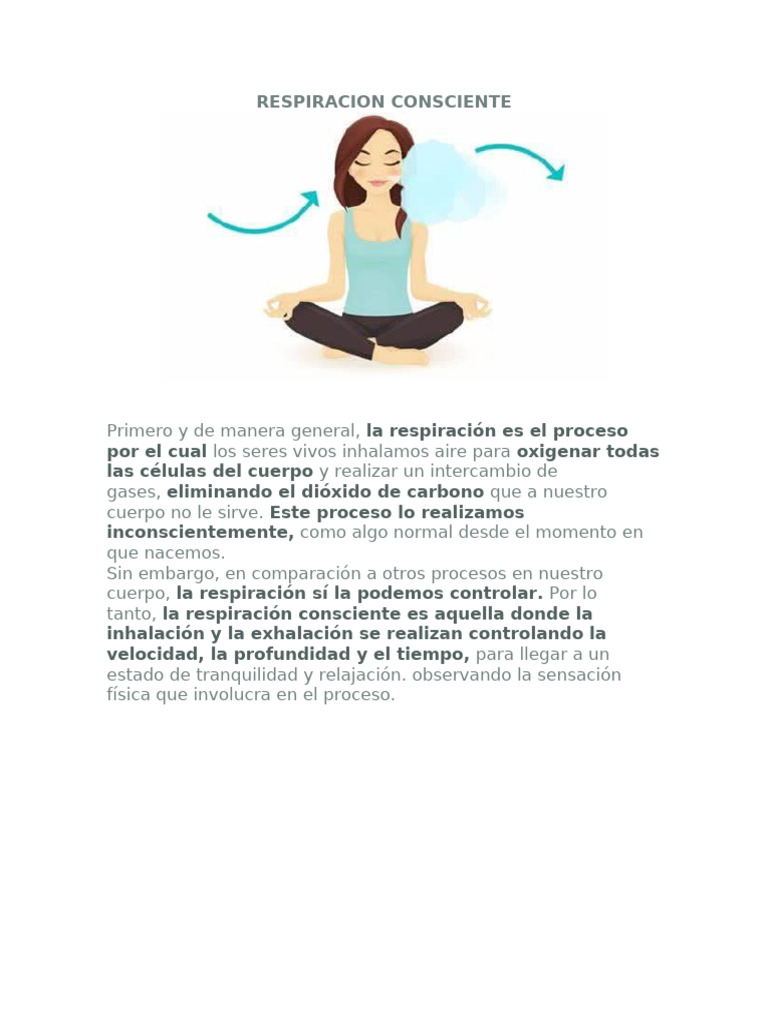 Respiracion Consciente | PDF | Respiración