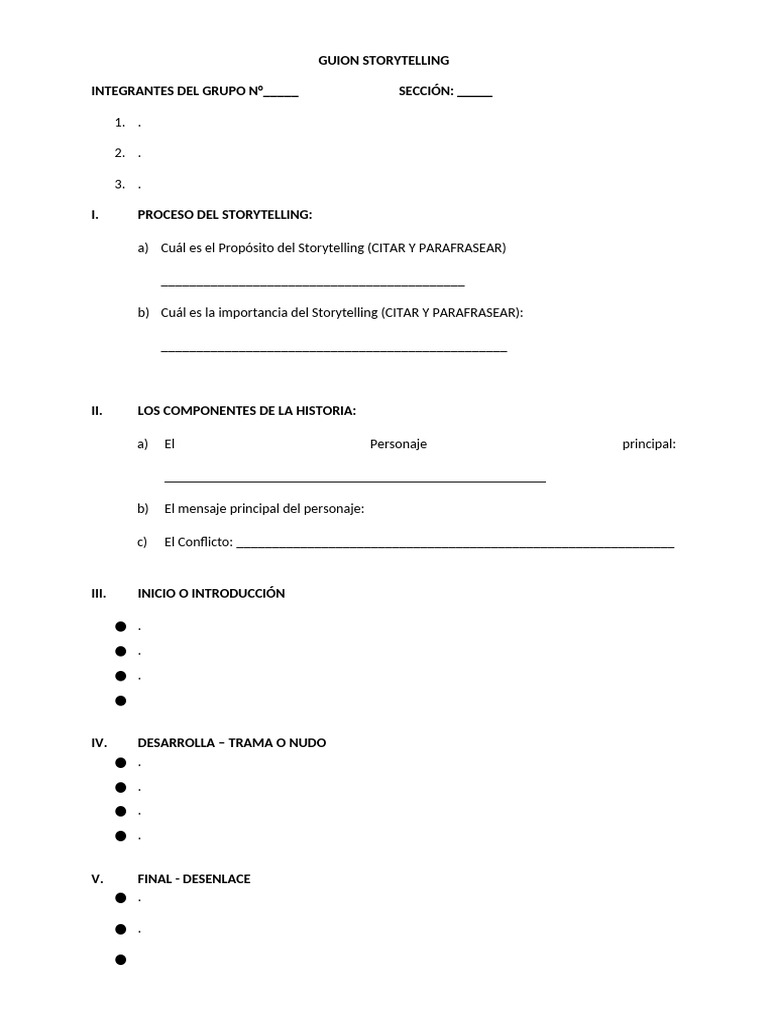 Esquema de Guion Storytelling | PDF