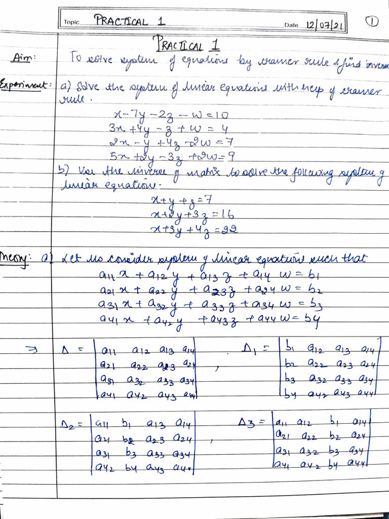 Linear Algebra Practical Exercises | PDF