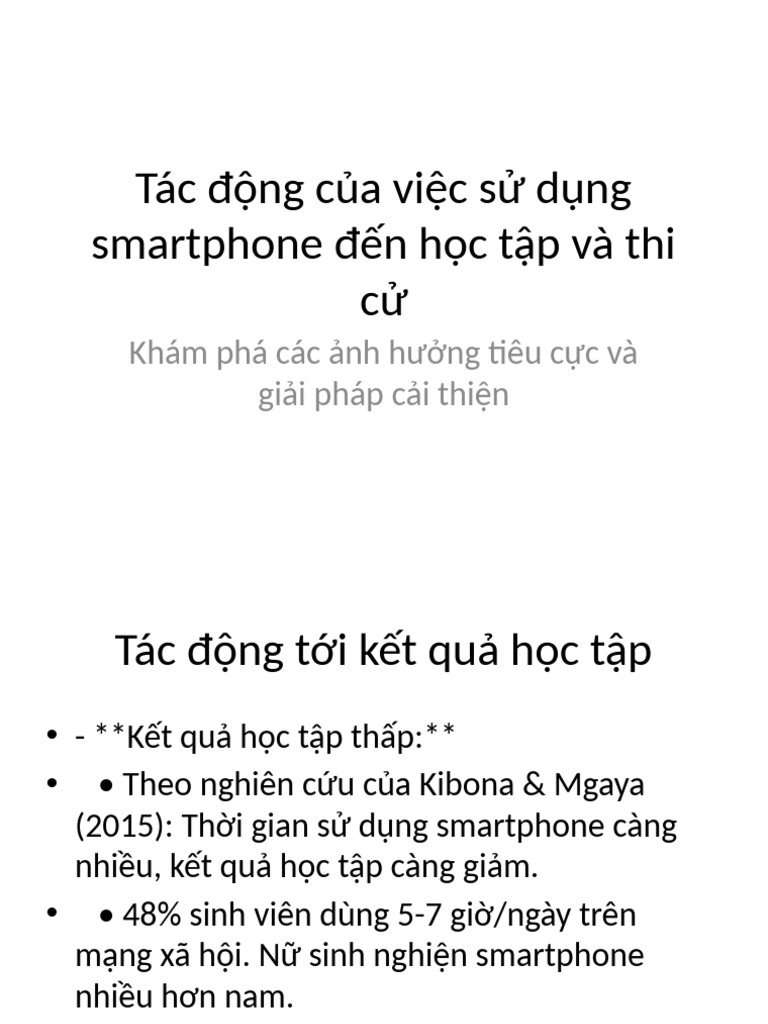 Tac Dong Smartphone Hoc Tap | PDF