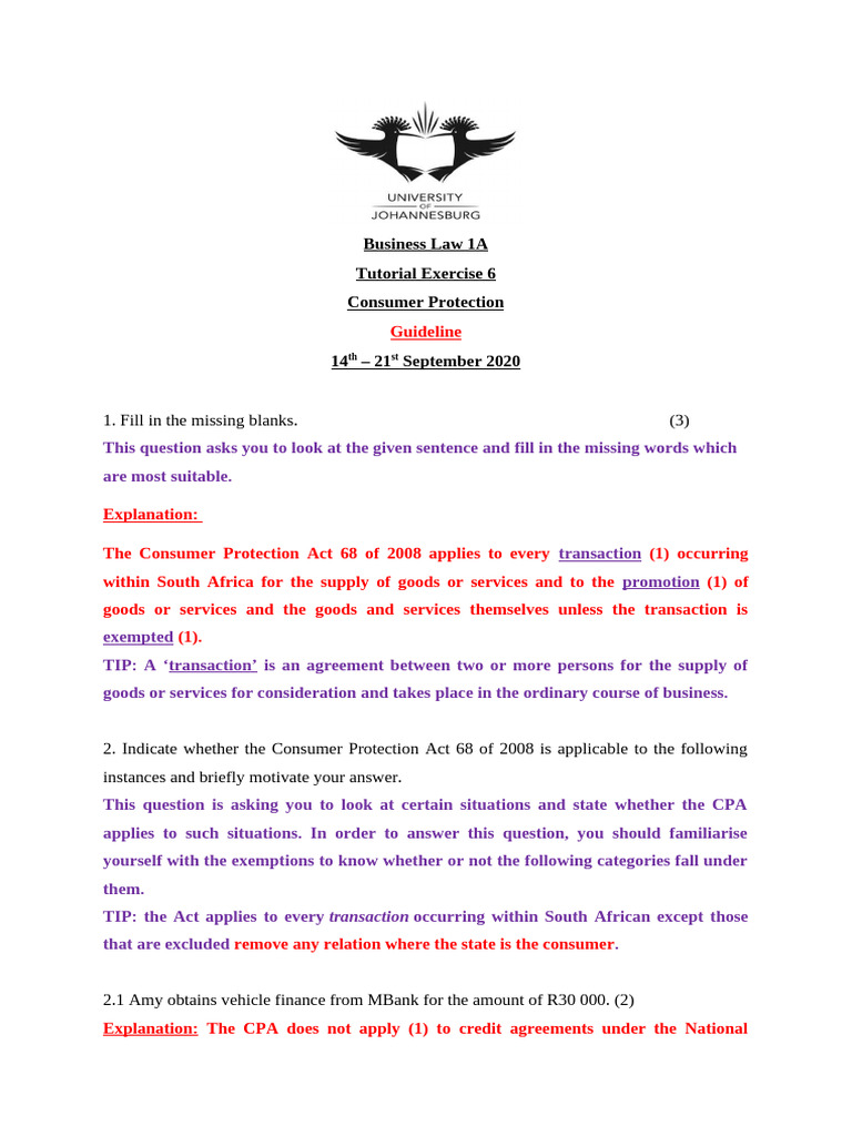 Consumer Protection Act Guide | PDF | Goods | Fee