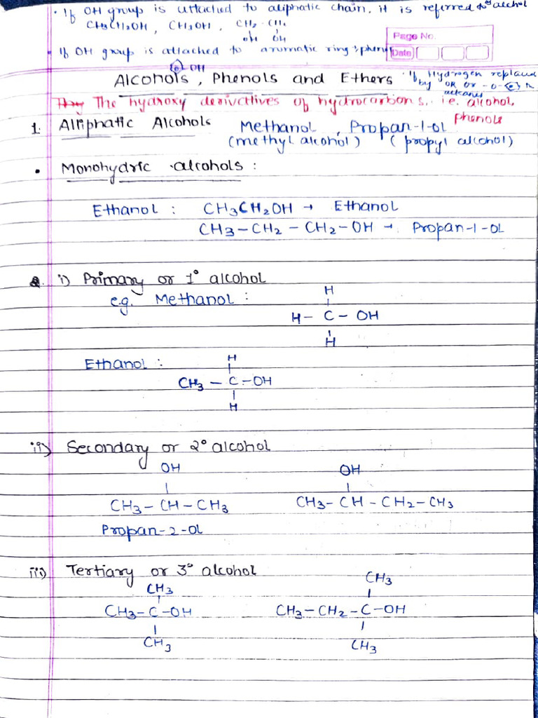 Alcohols, Phenols and Ether | PDF | Acetate | Organic Compounds