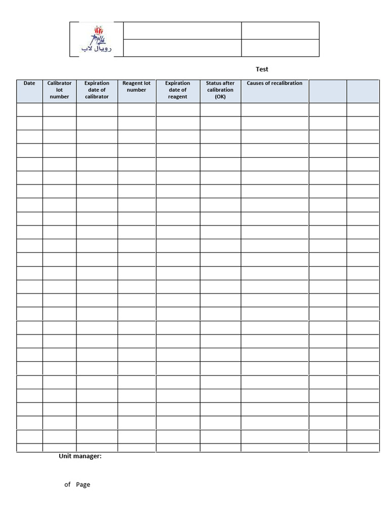 F05P01.18.T Calibration Log | PDF