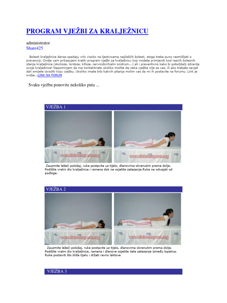Vjezbe Za Kraljeznicu - Pri.. | PDF