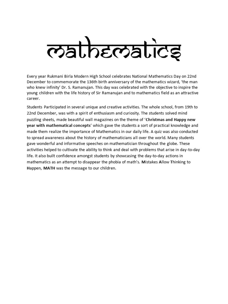 Mathematics Report | PDF