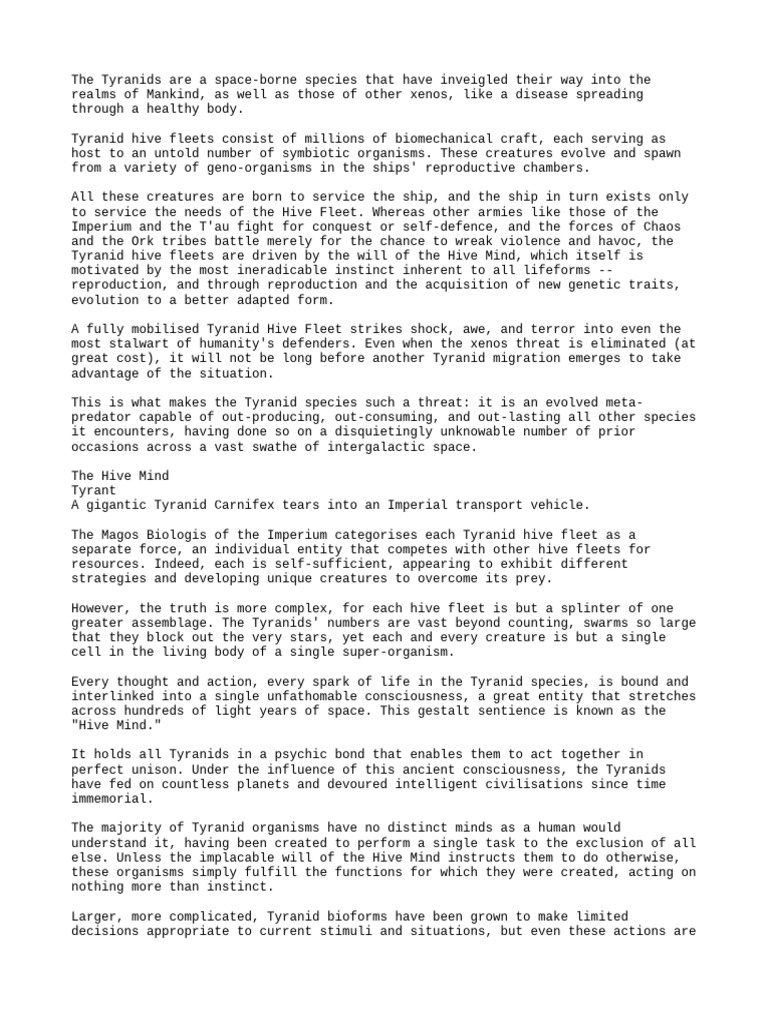 Understanding Tyranid Hive Fleets | PDF