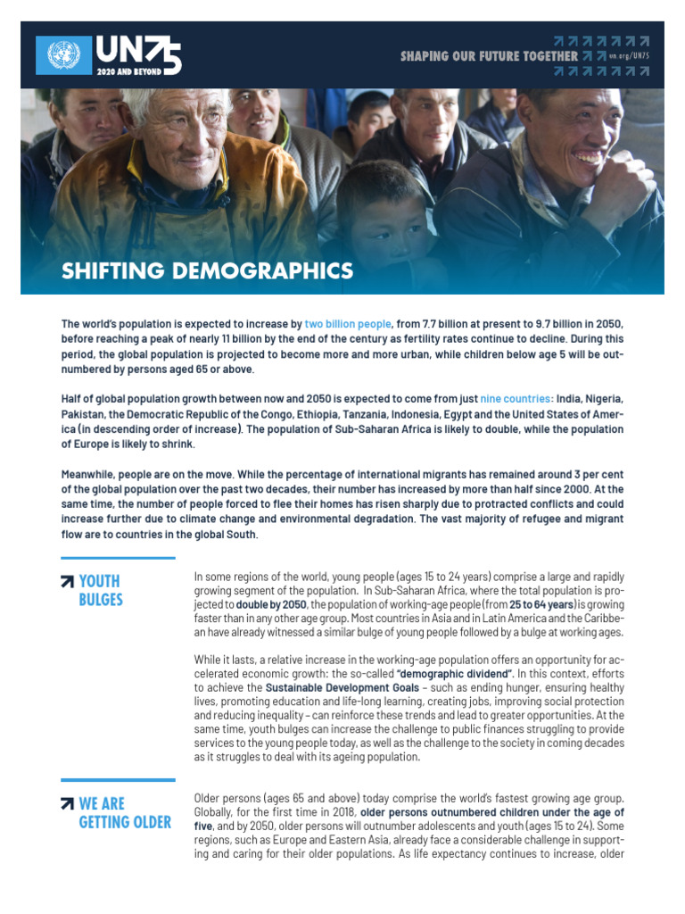 Un75 Shifting Demographics | PDF | Human Migration | International ...