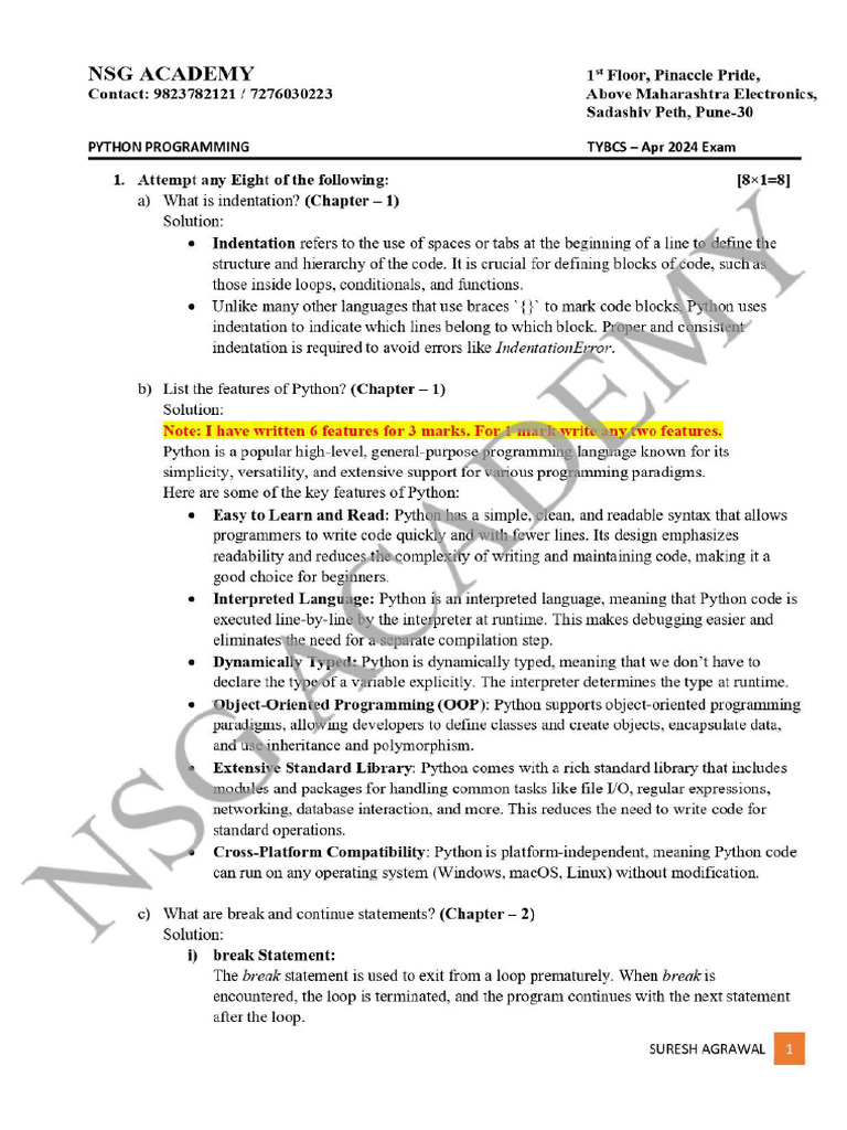 PYTHON - Solution_Apr 24_NSGAcademy | PDF