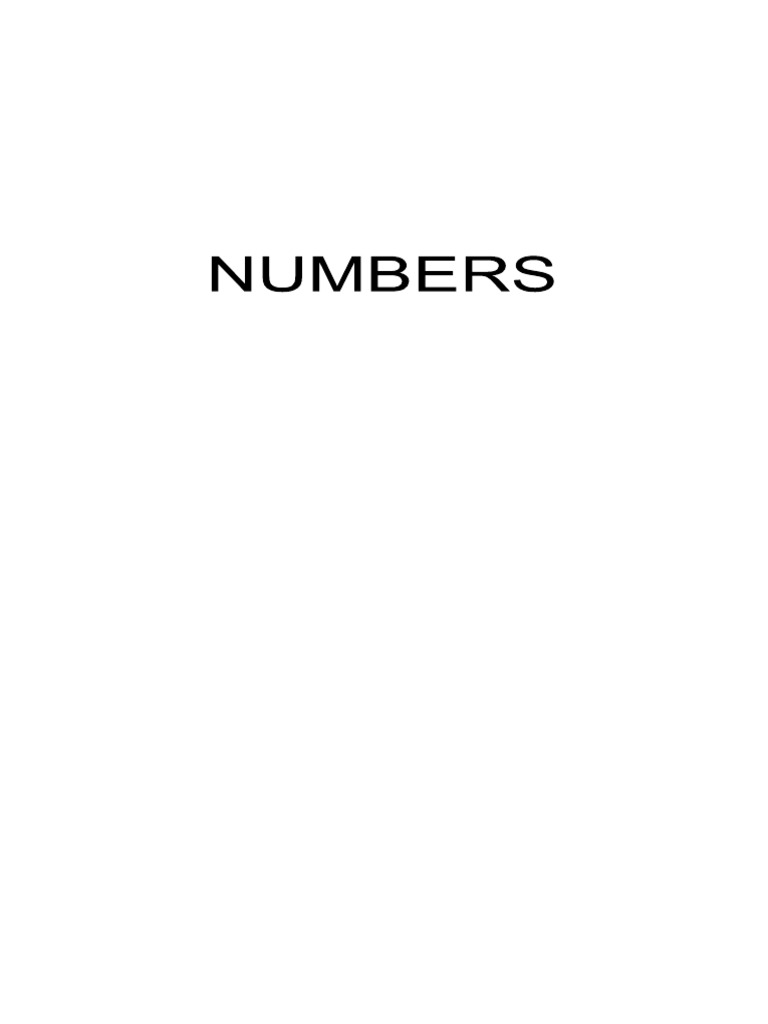 Numbers Booklet | PDF