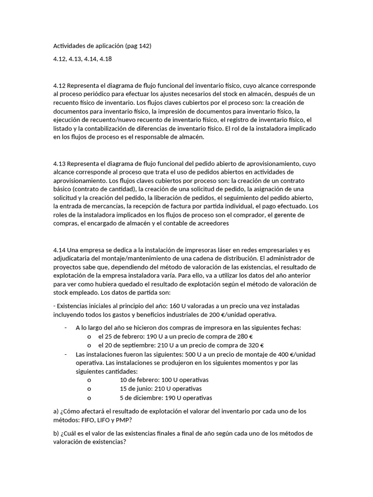 Ejercicios Propuestos Del Tema 4 | PDF | Obtención | Business