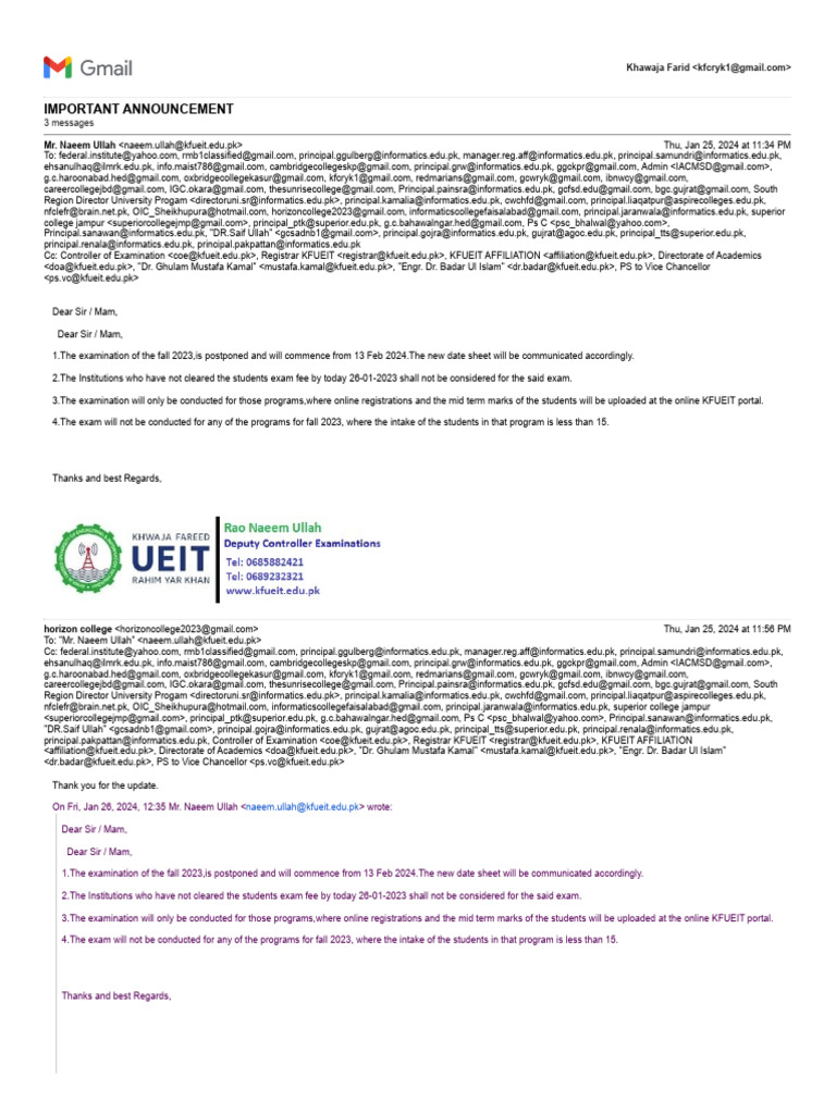 IMPORTANT ANNOUNCEMENT | PDF