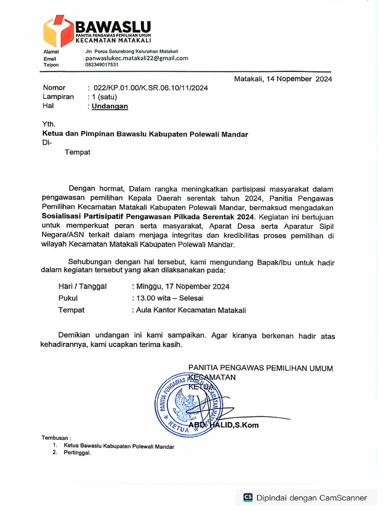 Undangan Partisipatif Pengawasan Pilkada | PDF