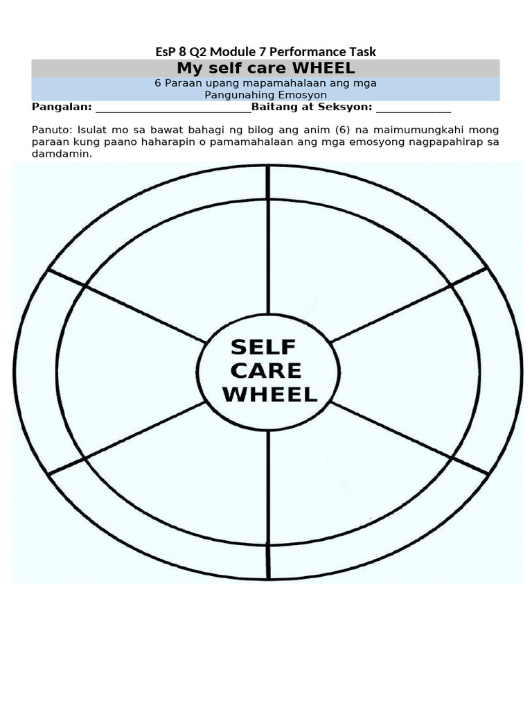 Self Care Wheel Q2 M7 | PDF