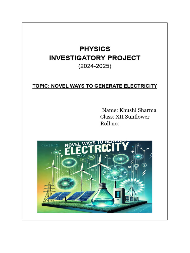 Novel Ways To Generate Electricity | PDF | Electricity Generation ...