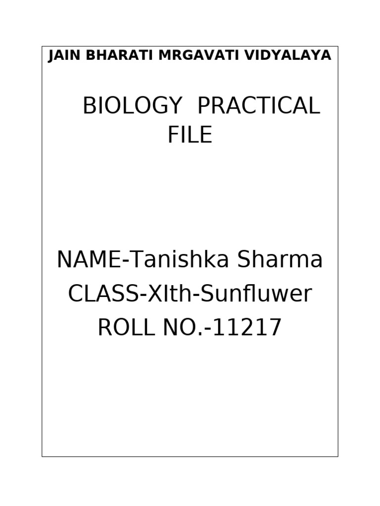 Biology Practical File | PDF