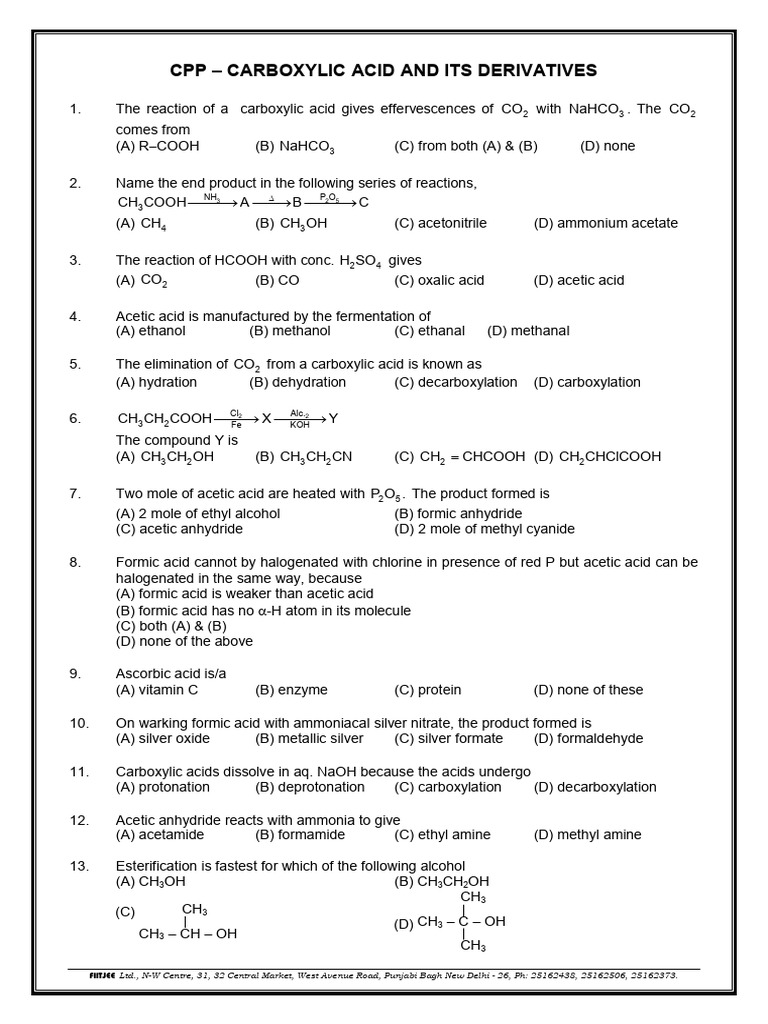 Carboxylic Acid and Its Derivatives | PDF | Methyl Group | Ester